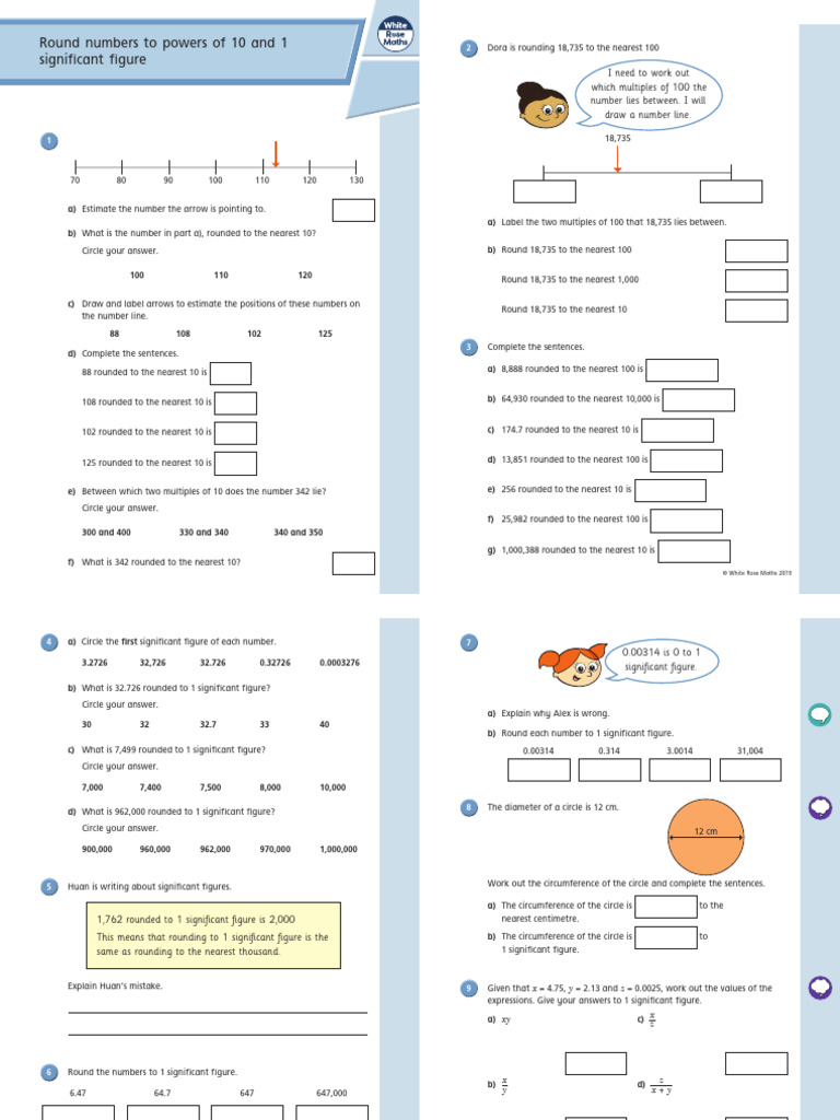 (432619) 1 Round Nunbers To Powers of 10 and 1 Significant Figure | PDF ...