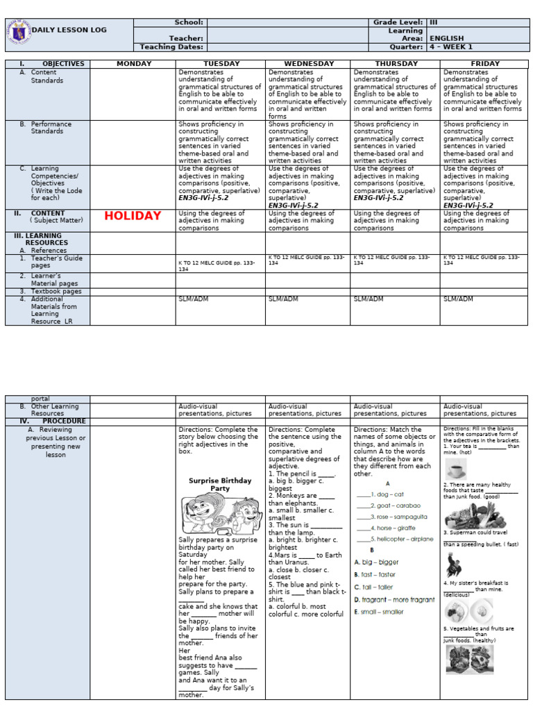 ENG3- Q4- WEEK 1 | PDF | Semantic Units | Linguistic Typology