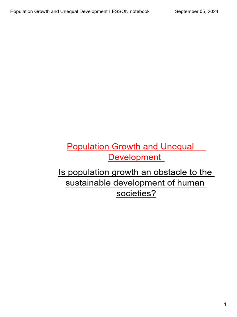 HGA GR B Geo Population Growth | PDF | Population Growth | Sustainable ...