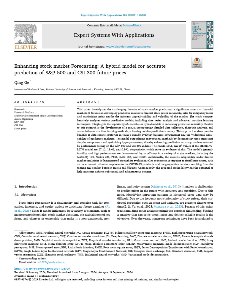 Enhancing Stock Market Forecasting_ a Hybrid Model for Accurate Prediction of S&P 500 and CSI ...