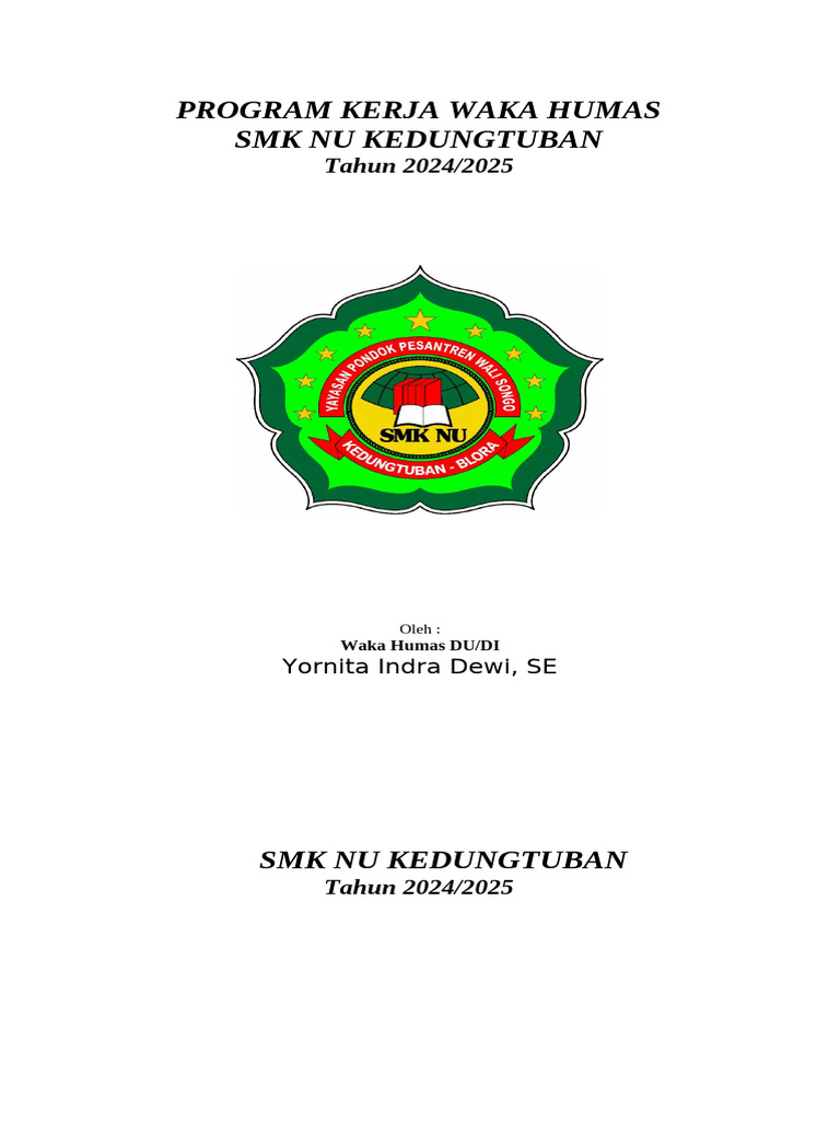 Program Kerja Waka Humas SMK NU | PDF