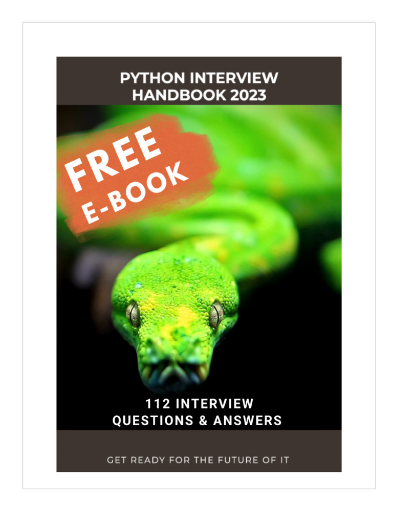 Nezir Zahirovic - The Python Interview Handbook 2023 - 112+ Q&A (2023) | PDF | Soap | Python ...