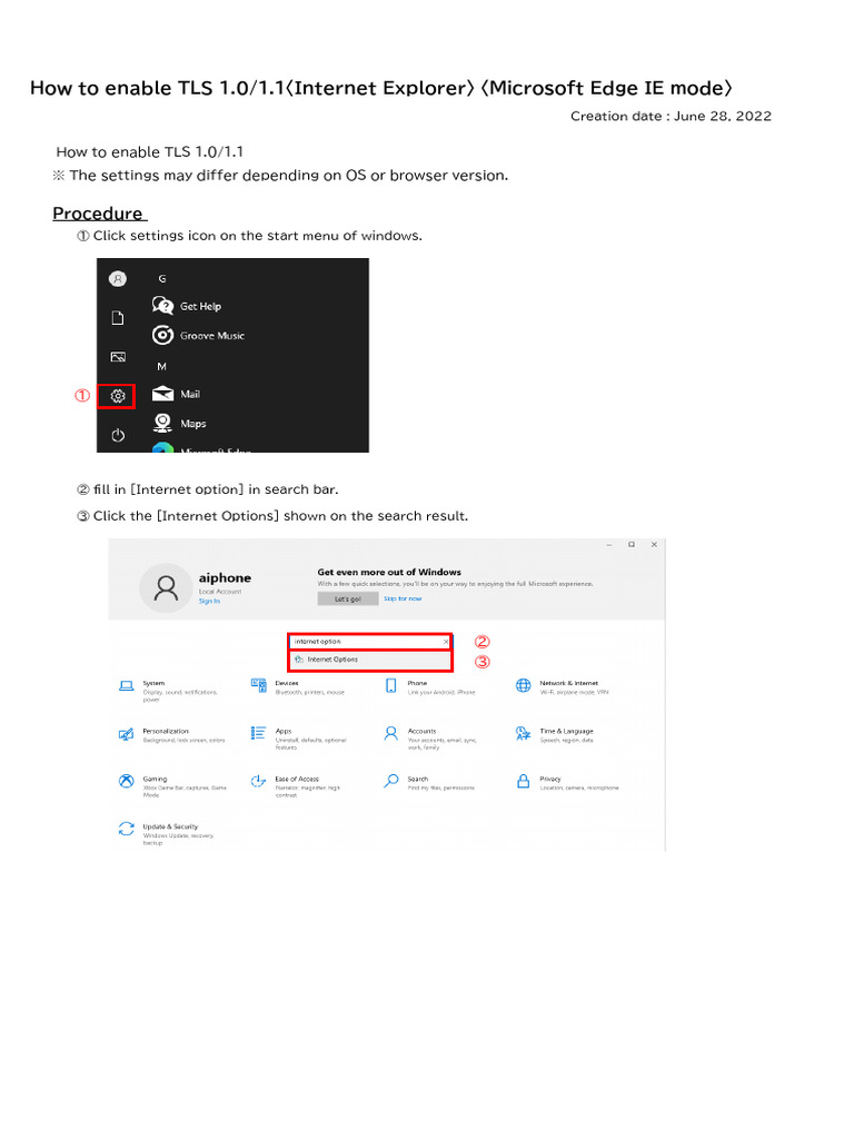 Enable TLS 1.0/1.1 in IE & Edge | PDF