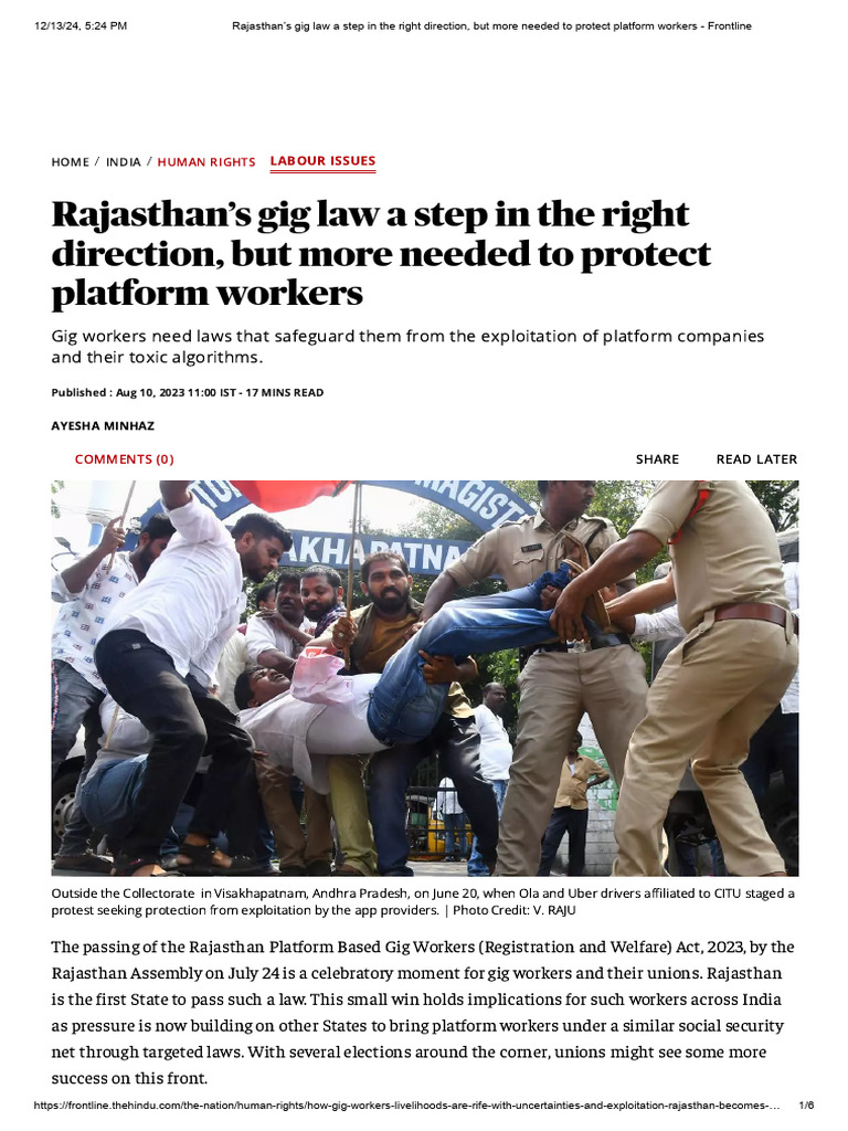 S7 Rajasthans gig law a step in the right direction but more needed to protect platform workers ...