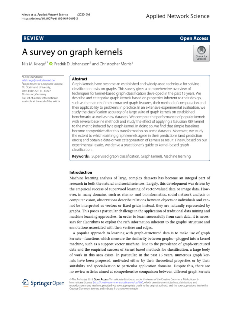 A Survey On Graph Kernels | PDF | Vertex (Graph Theory) | Support Vector Machine