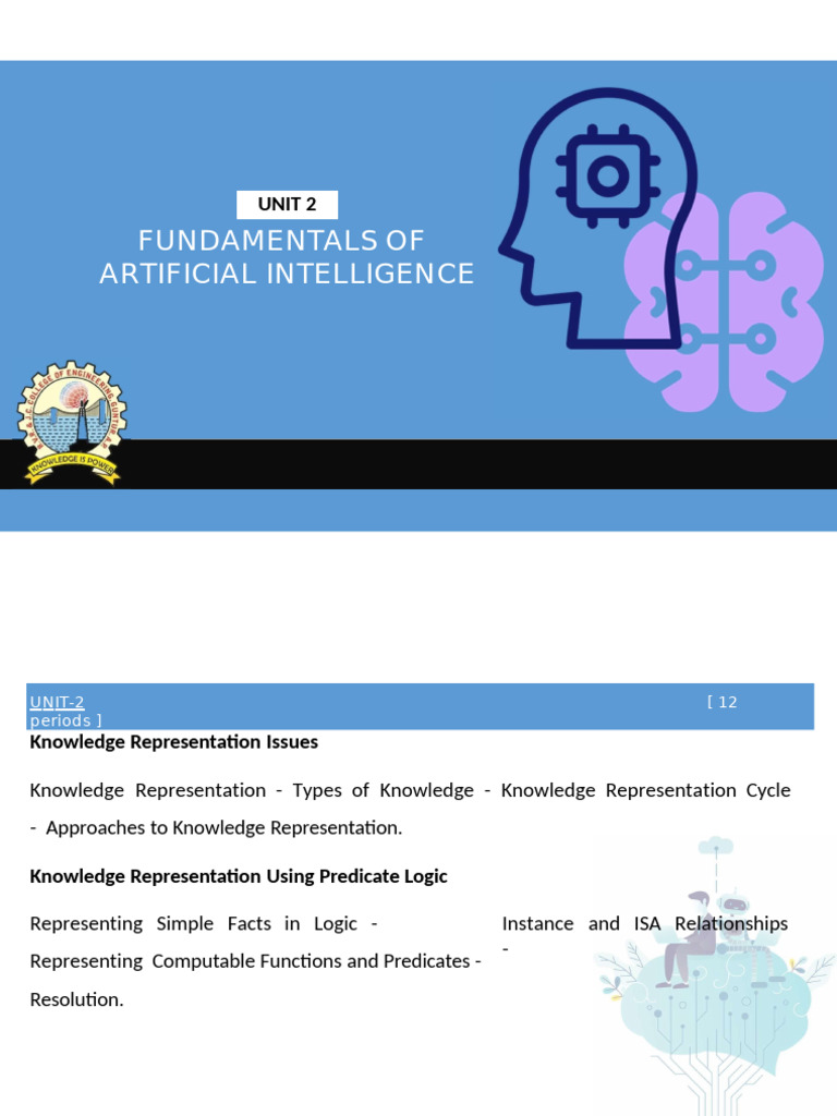 2. Ai - Unit 2 (Part 1) | PDF | Knowledge Representation And Reasoning | Artificial Intelligence