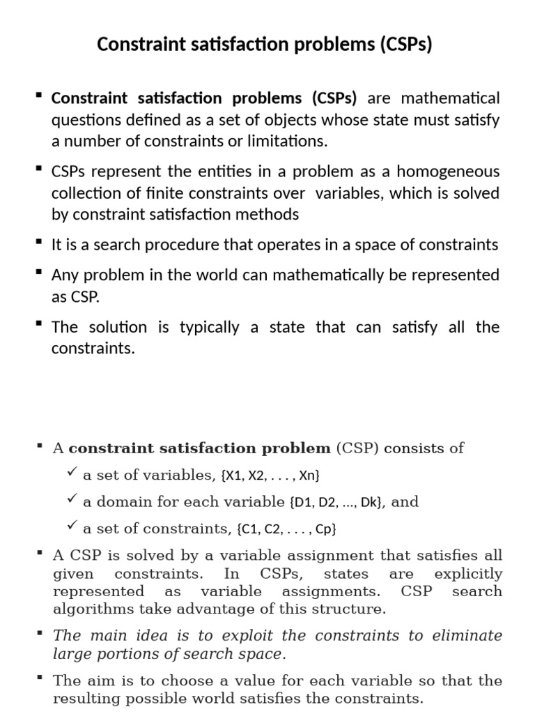 Understanding Constraint Satisfaction Problems | PDF | Mathematical ...
