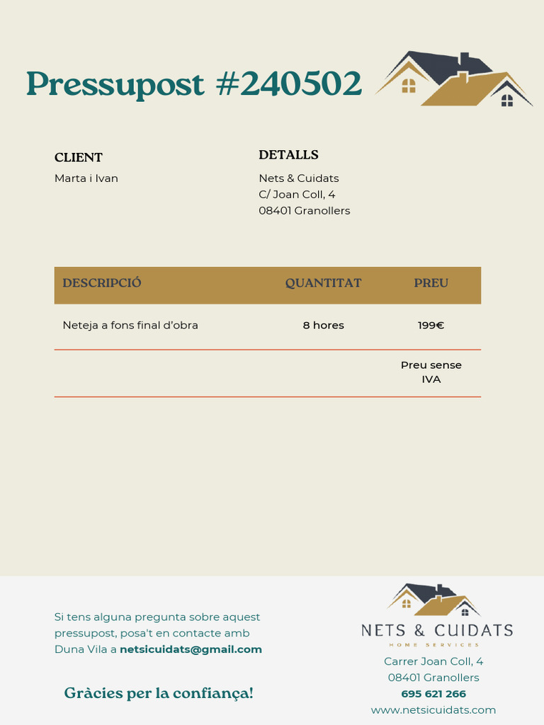 Pressupost Marta I Ivan | PDF