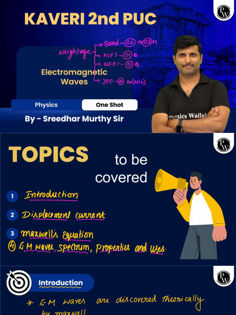 Electromagnetic Waves Classnotes | PDF