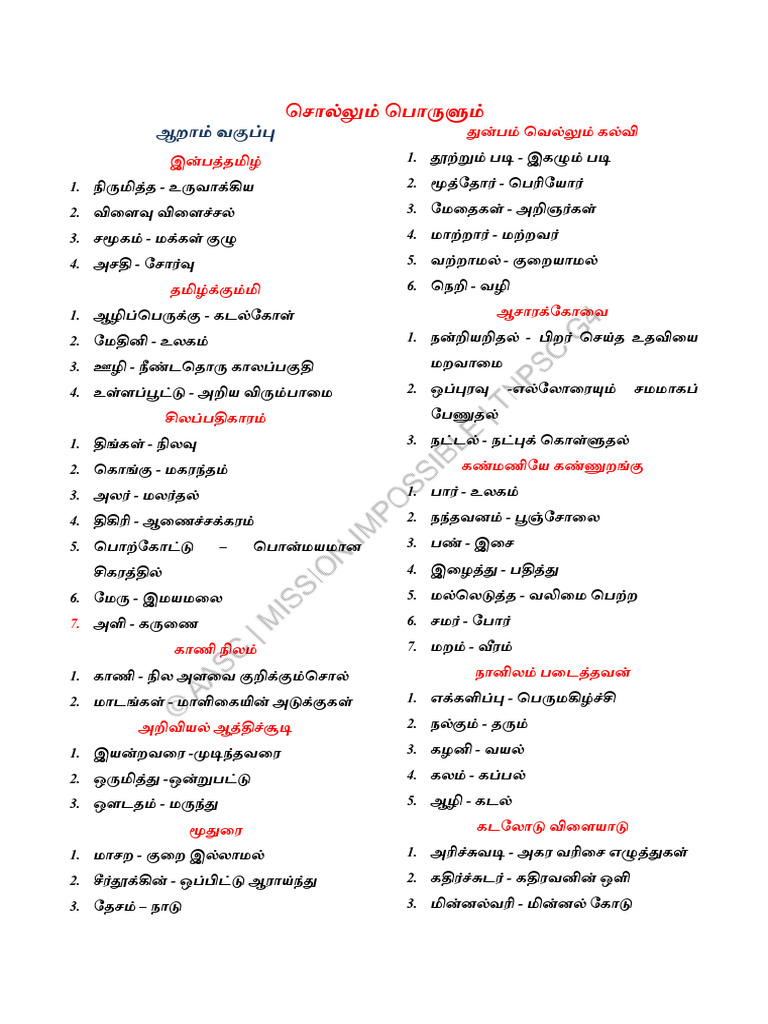 New 2025 Tamil Material | PDF