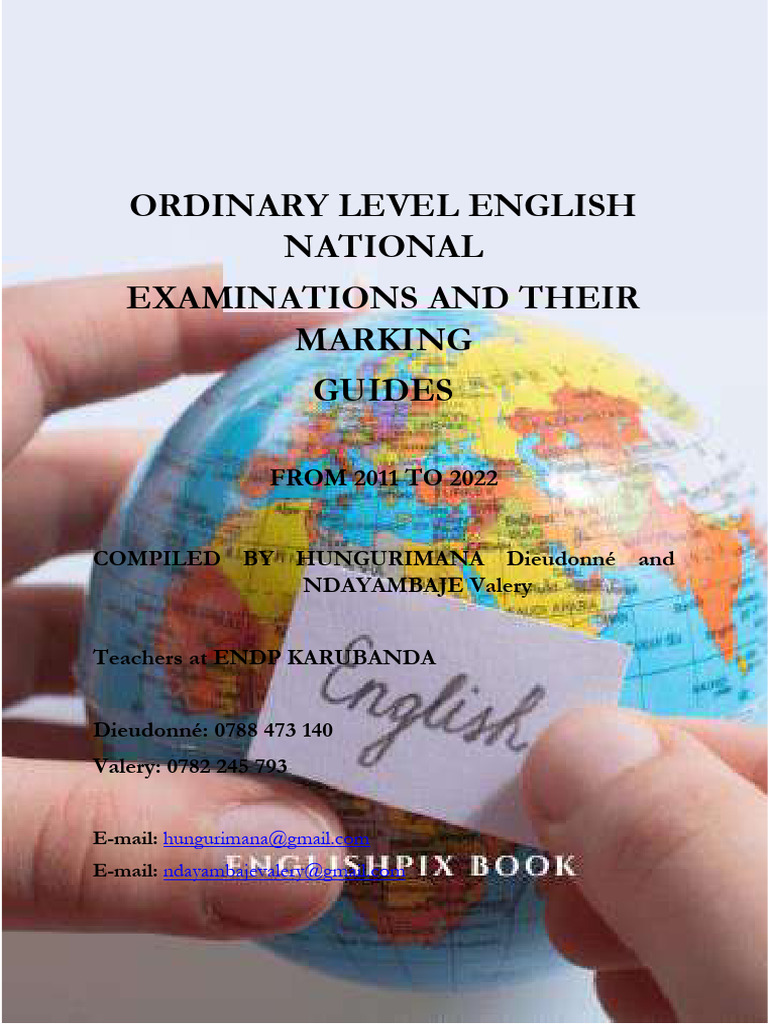 OL ENGLISH NATIONAL EXAMS AND MARKING GUIDES 2011 To 2022 | PDF ...