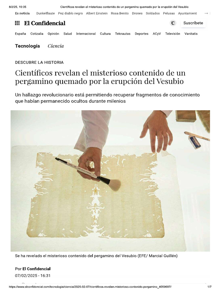 Científicos Revelan El Misterioso Contenido de Un Pergamino Quemado Por ...