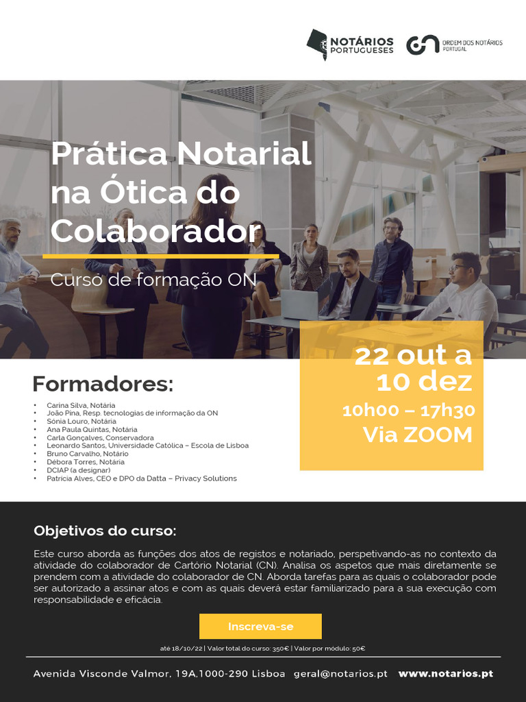 Programa Do Curso - Pratica Notarial Na Tica Do Colaborador | PDF