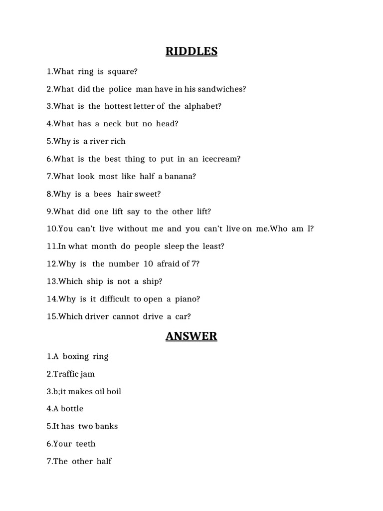 RIDDLES | PDF