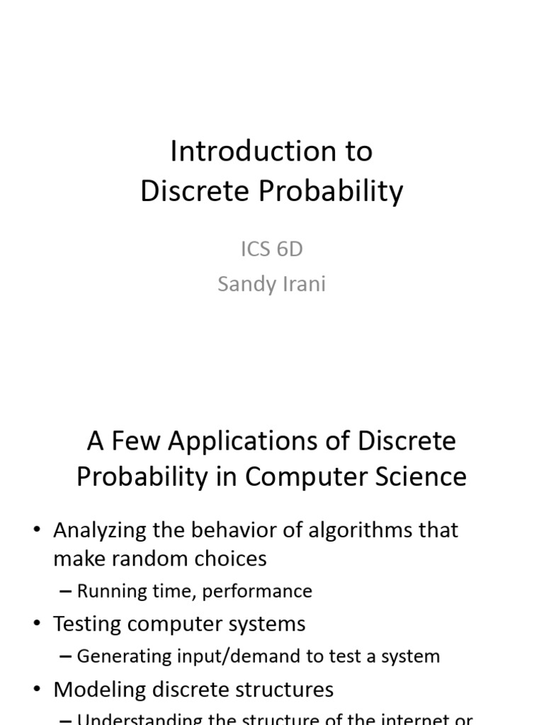 18 DiscreteProbabilityPost | PDF | Probability Distribution | Probability