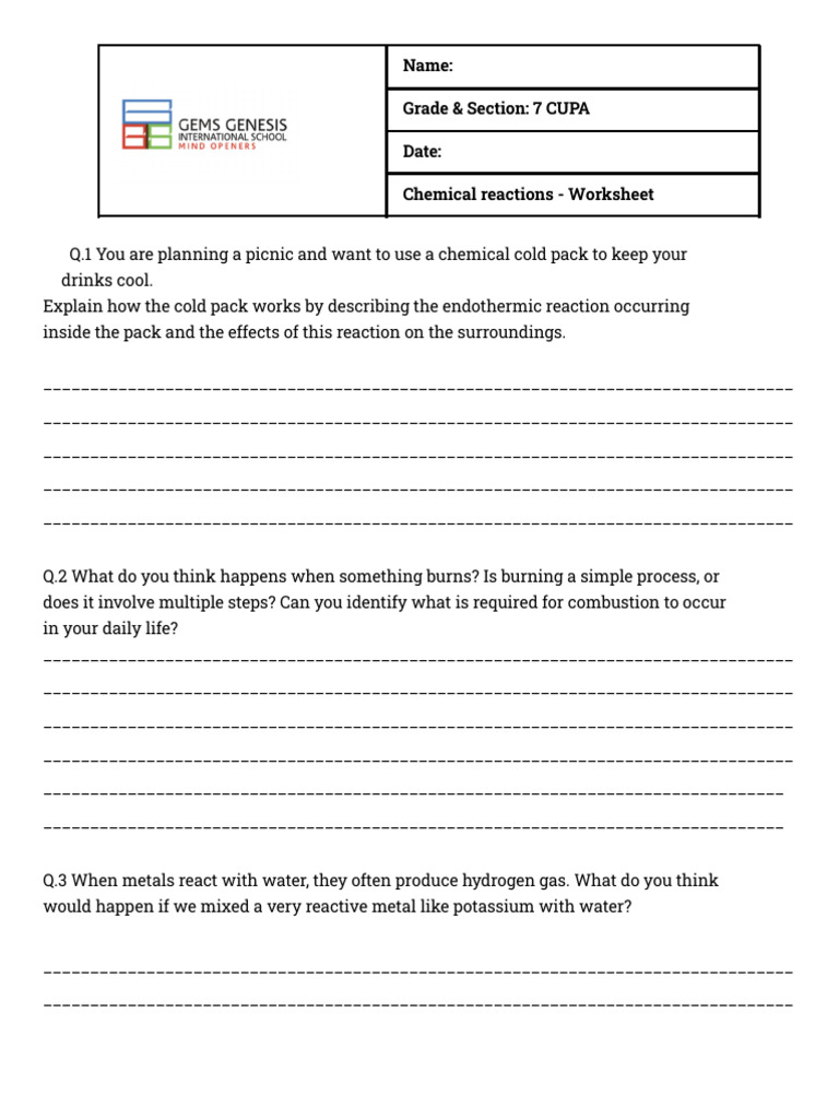 Chemistry for 7th Graders | PDF | Chemical Reactions | Metals