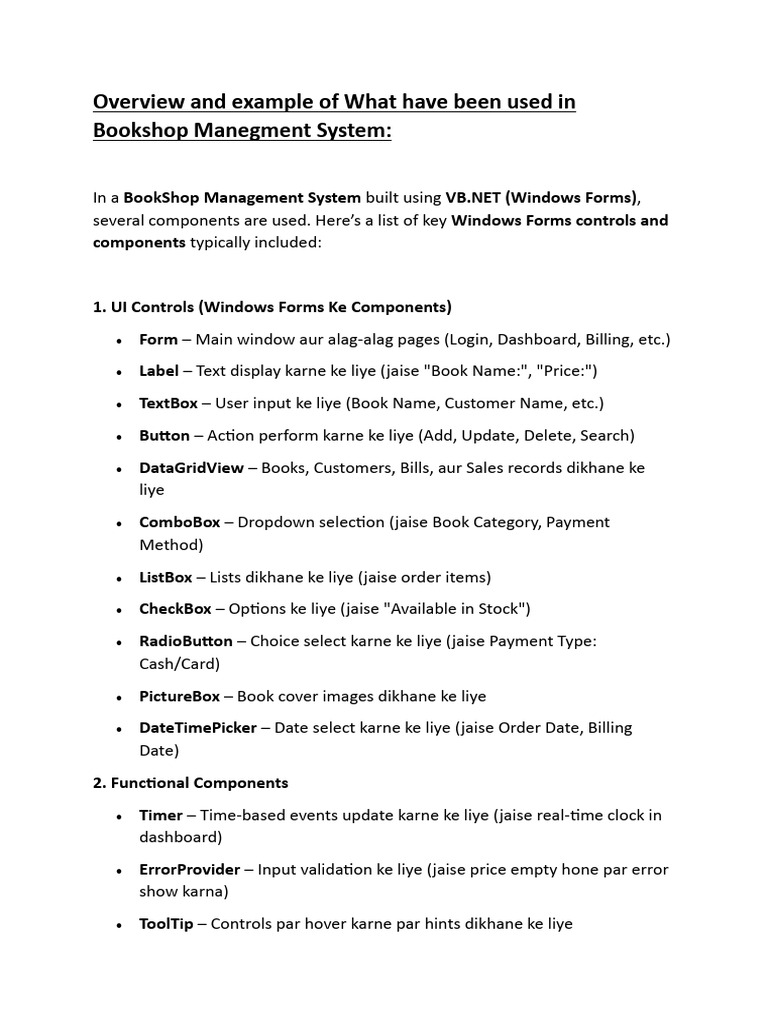 Overview of Bookshop Management System | PDF | Databases | Microsoft ...