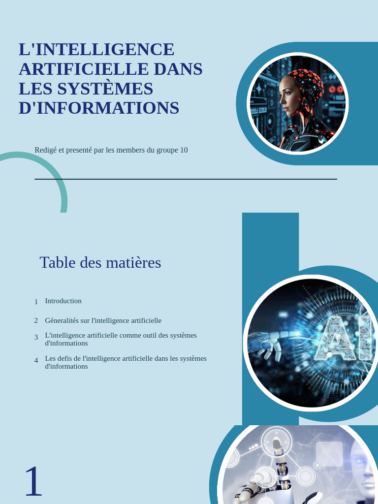 L'intelligence Artificielle Dans Les Systèmes D'informations - Fotor Diapositives IA | PDF ...
