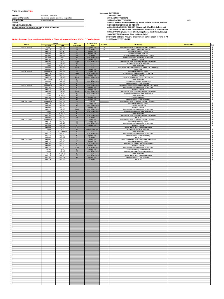 Time-motion-Template - XLSX 1 14 25 | PDF