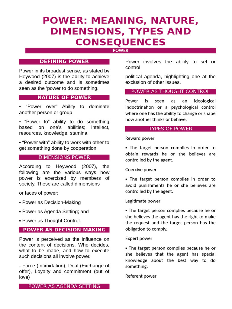 POLGOV-POWER | PDF | Power (Social And Political) | Psychological Concepts