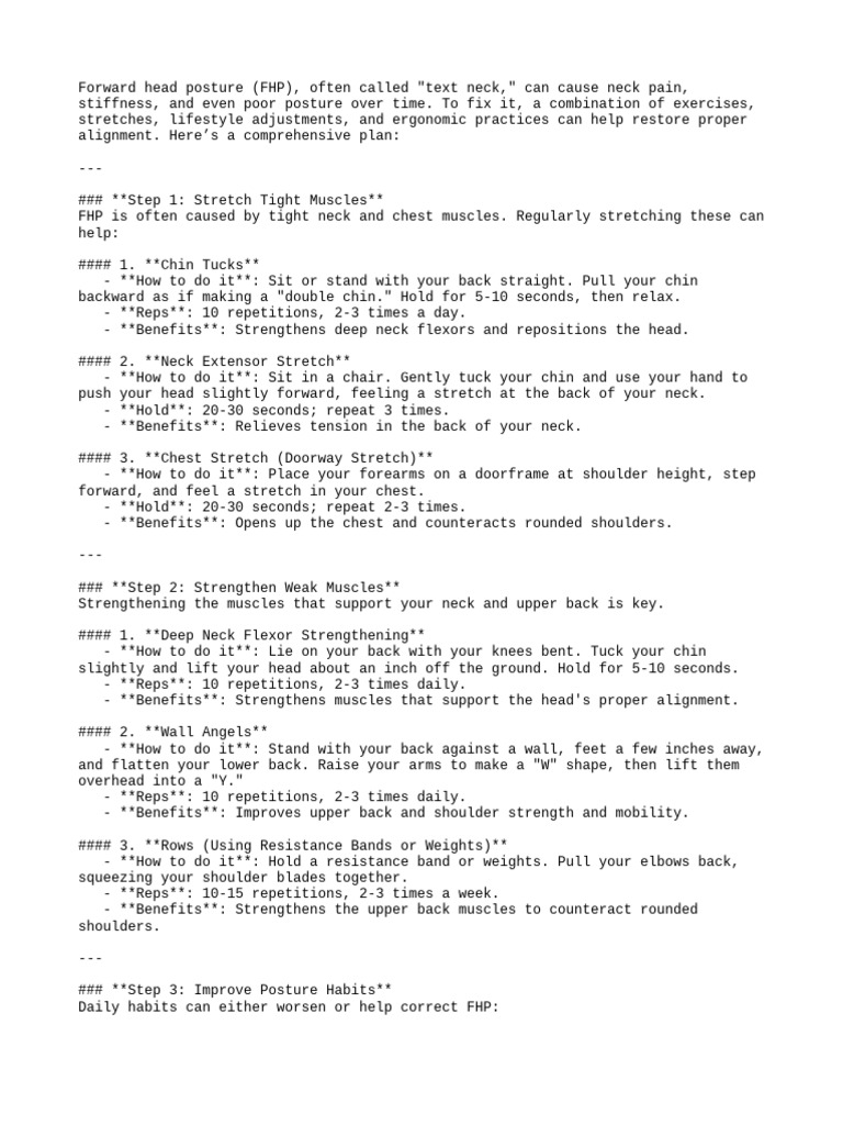 Forward Head Posture (FHP), Often C | PDF | Anatomical Terms Of Motion ...