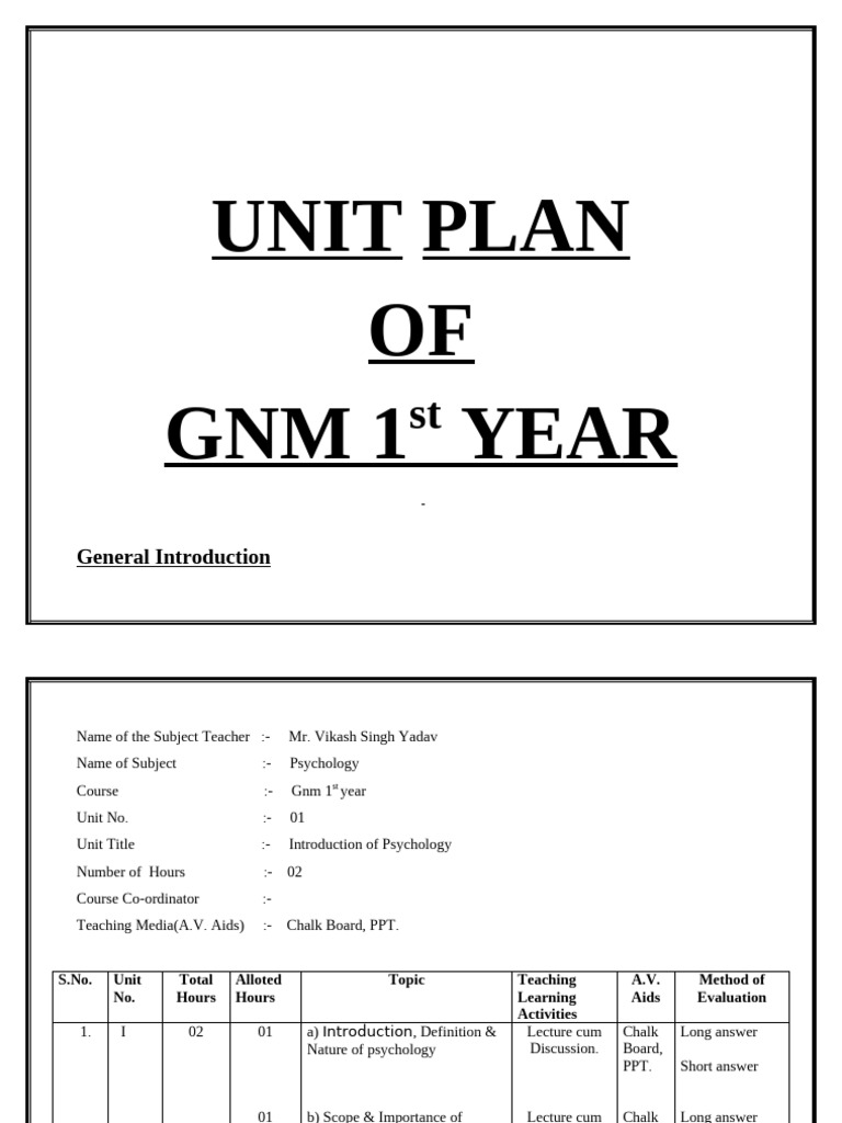Unit Plan (3) | PDF