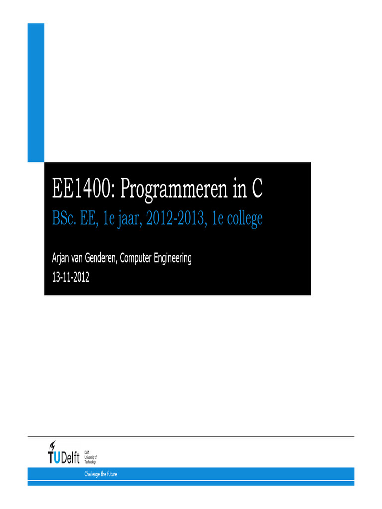 Programmeren_in_C_lecture1 | PDF