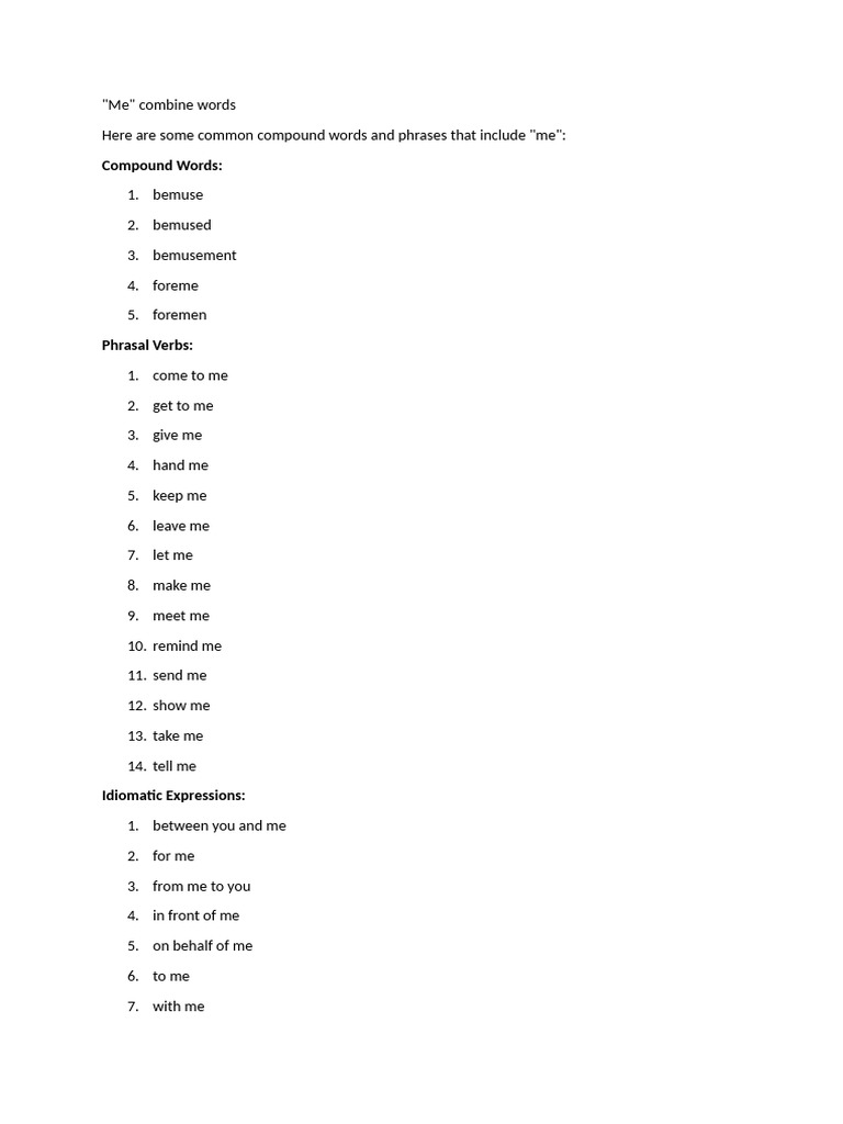 Me Sentences Using Object Pronouns | PDF | Idiom | Phrase