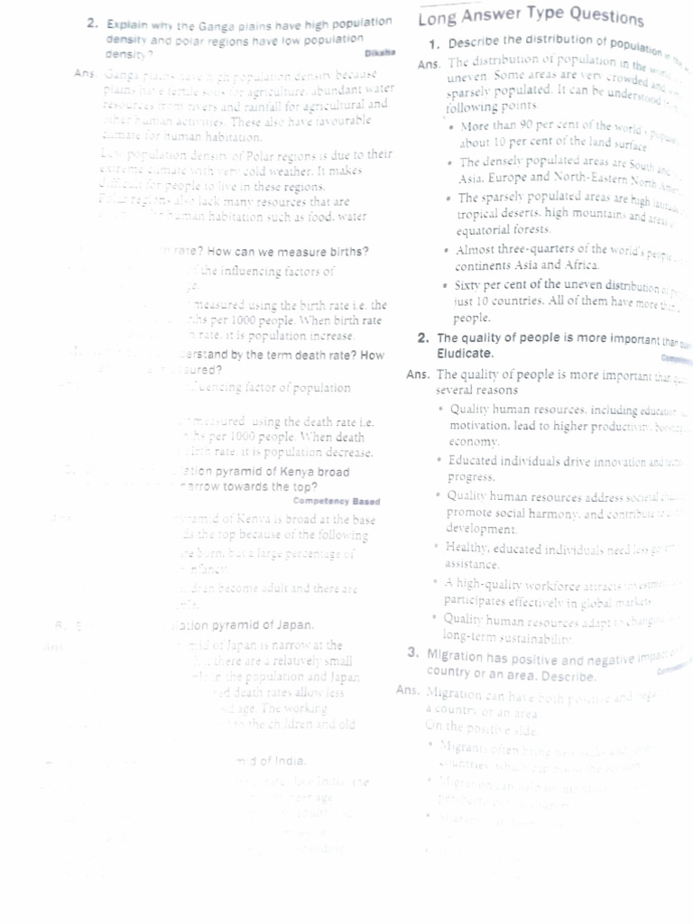 Long Questions Class 8 Human Resources | PDF | Earth Sciences ...