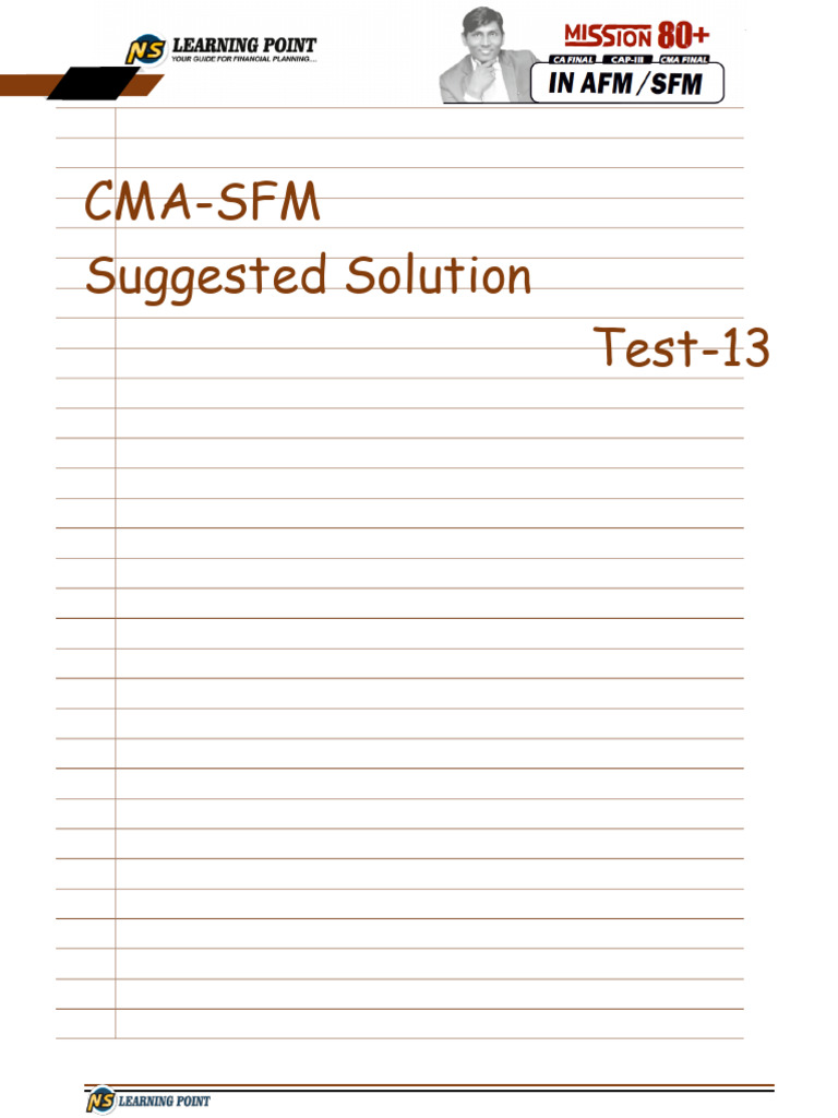 13 - CMA SFM Test-13 Suggested Mission 80+ For ND24 | PDF ...