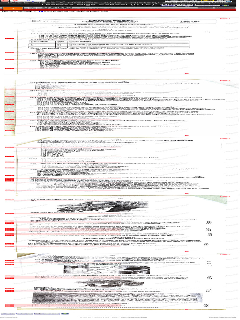 ICSE Class X Prelims 2025 History and Civics (Villa Theresa High School ...