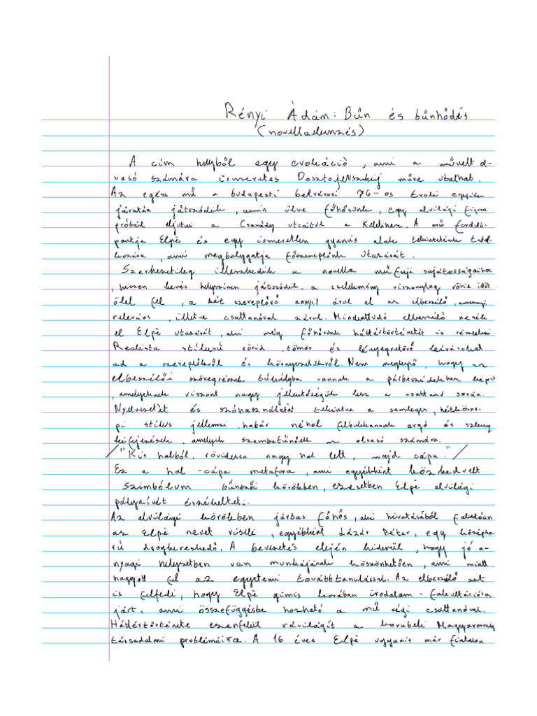 Novellaelemzés próba 1. | PDF