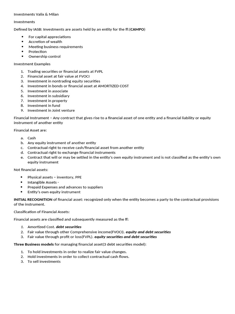 Investments Valix | PDF