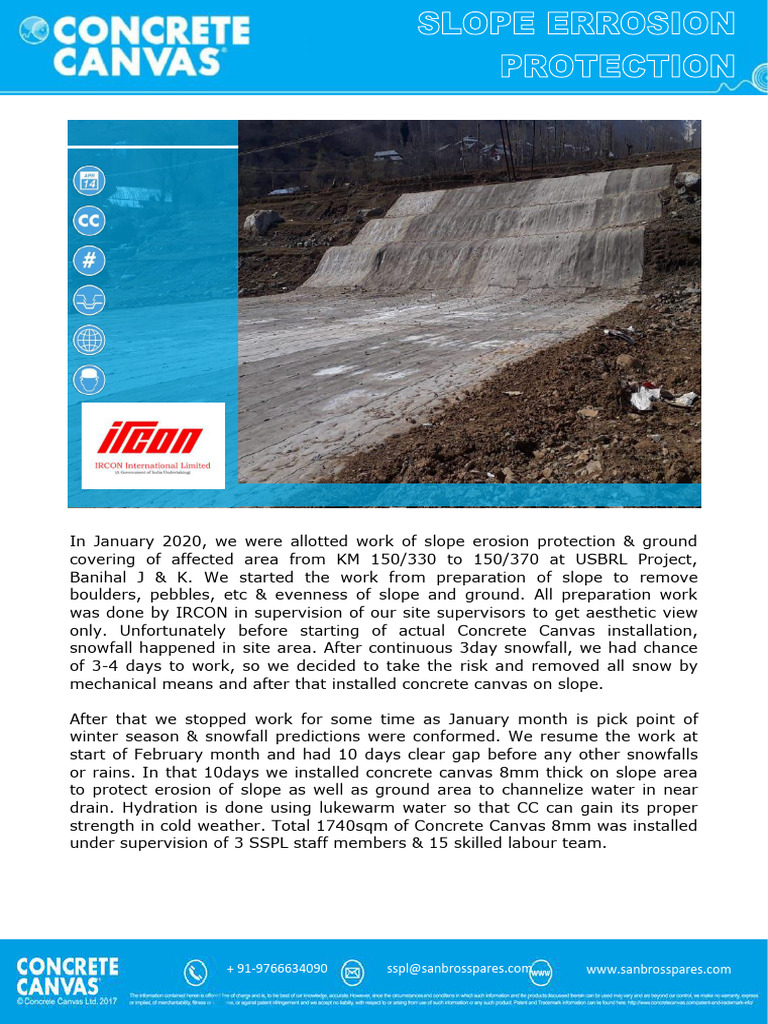 NEW Case Study Slope Erosion Protection IRCON Banihal CC81740sqm | PDF ...