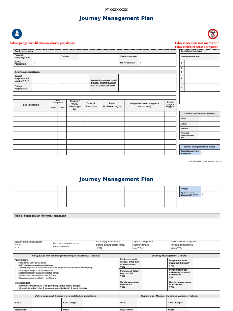 Tujuan Journey Management Plan | PDF