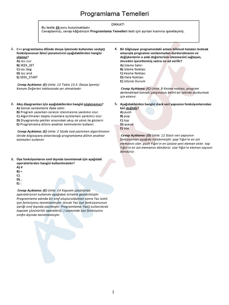 Programlama Temelleri | PDF