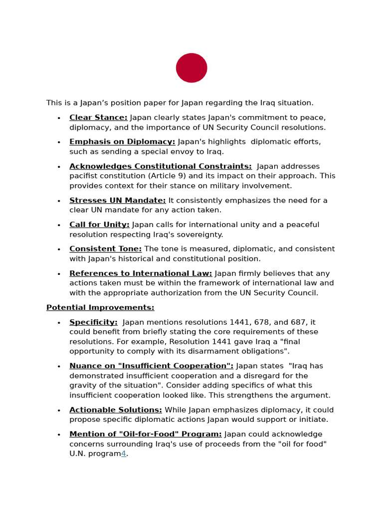 Japan's Position Paper | PDF