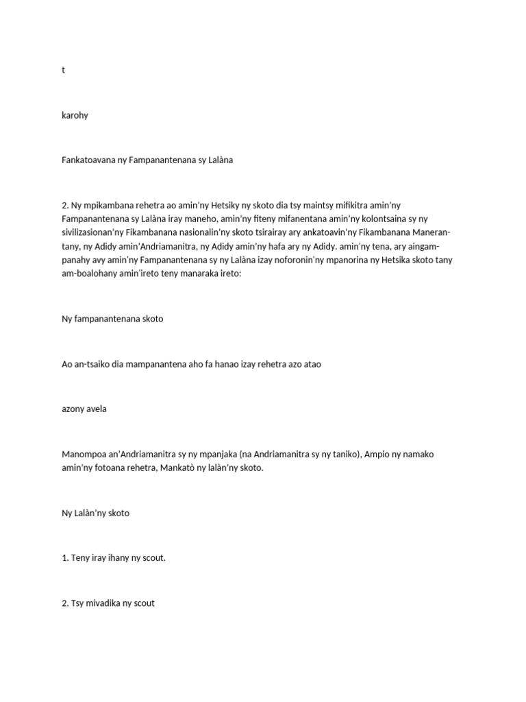 Lalam-Panorenan'ny OMMS | PDF