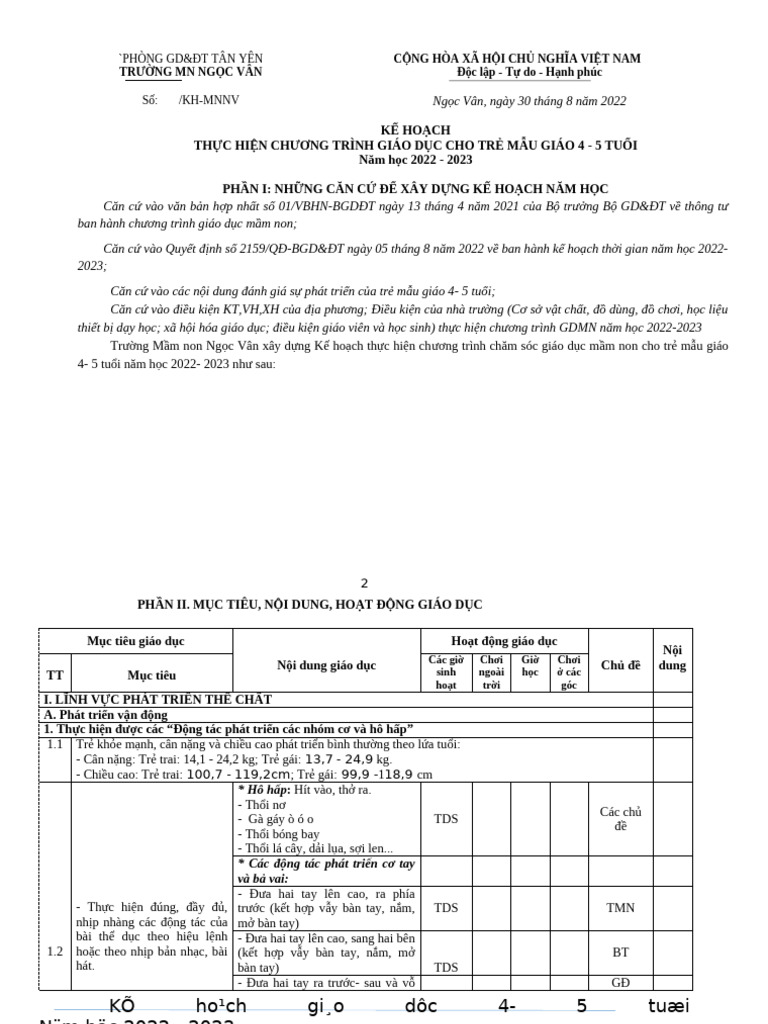 Chuan KHGD 4T.2022-2023 Hong N Van | PDF