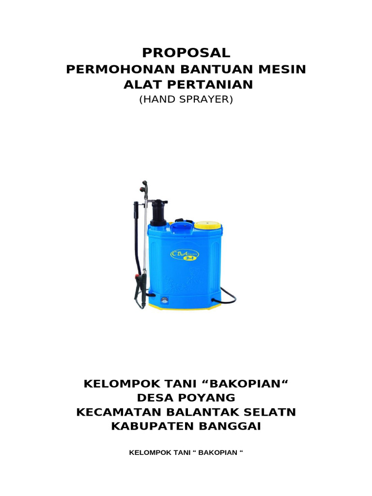 Proposal Bantuan Hand Sprayer | PDF