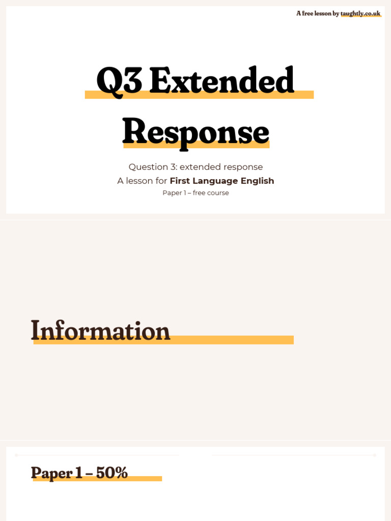 1.0 Extended Response PowerPoint | PDF