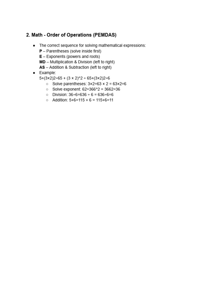 Math Basics: Mastering PEMDAS | PDF