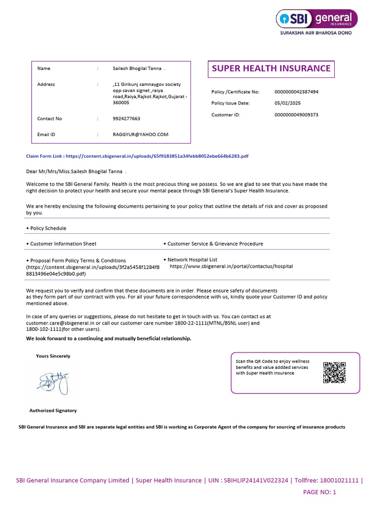 SBI Super Health Insurance Policy Details | PDF | Insurance | Hospital
