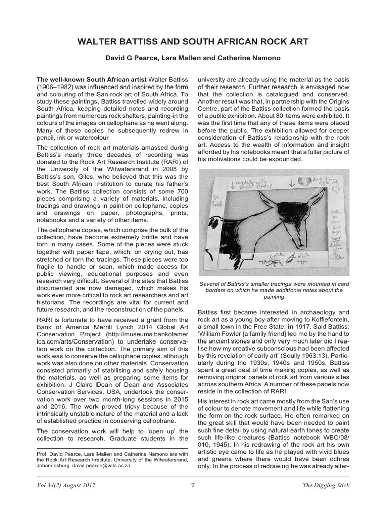 Walter Battiss: Rock Art Conservation | PDF | Rock Art | The Arts