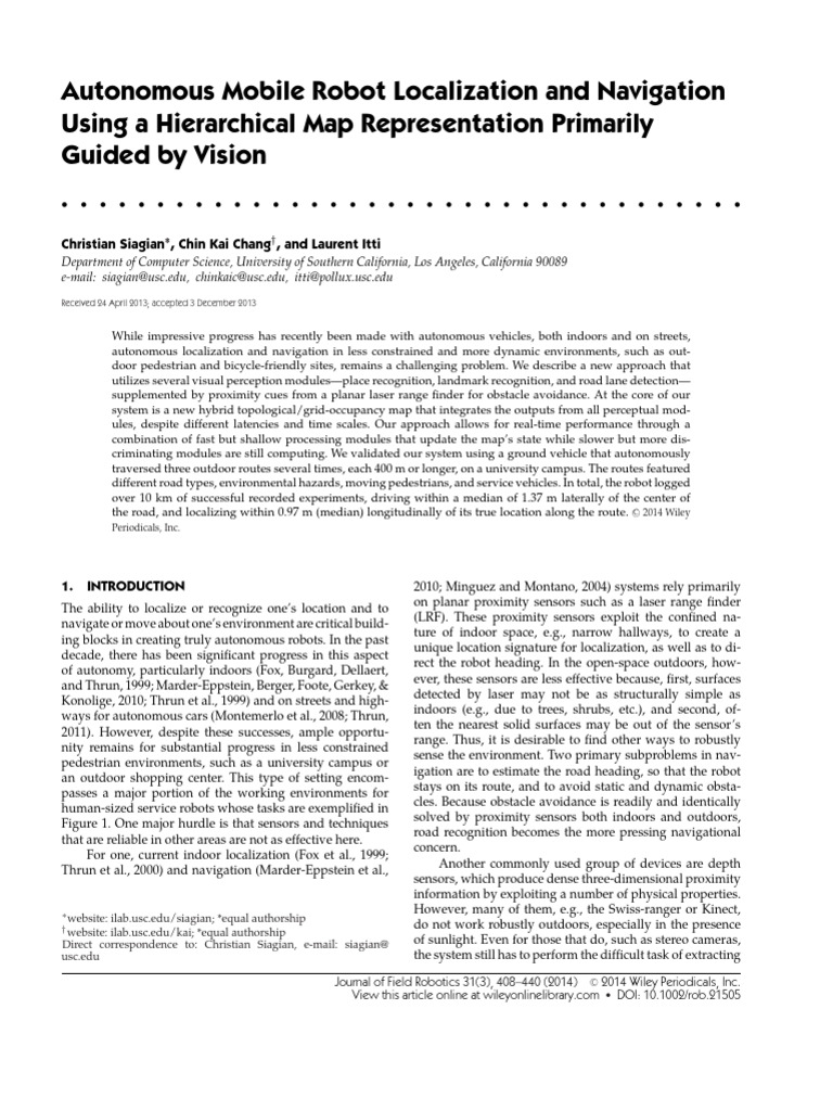 Autonomous Mobile Robot Localization and Navigation | PDF | Normal Distribution | System