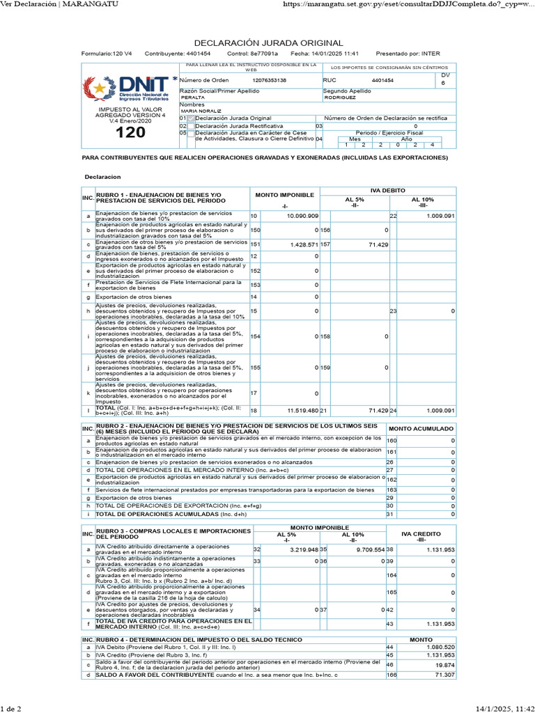 DJ Iva 12-2024 | PDF | Impuesto al valor agregado | Impuestos