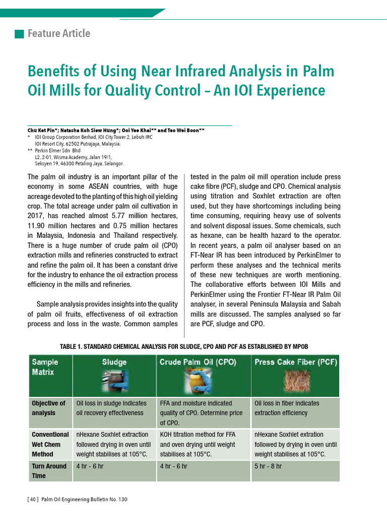 Benefits of using NIR analysis in POM for QC | PDF | Calibration | Chemometrics