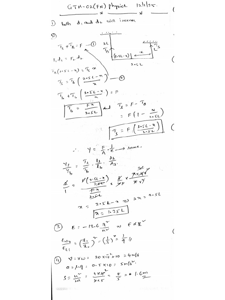 Special - GTM 02 Physics Solutions (12-1-25) | PDF