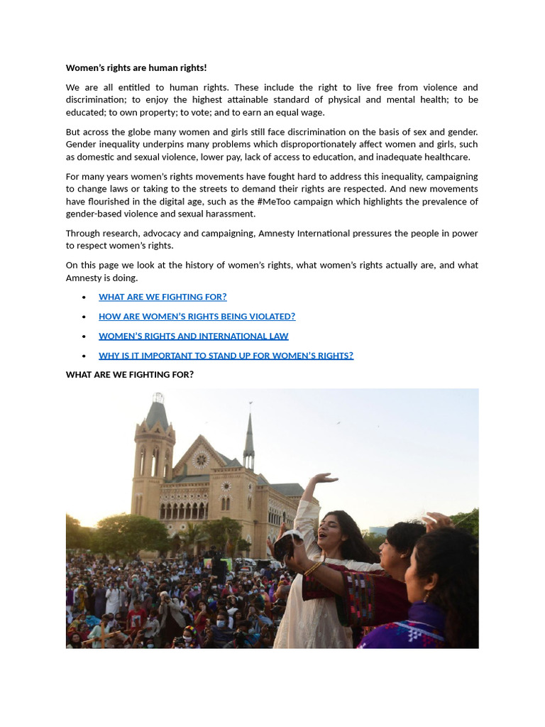 Understanding Women's Rights Today | PDF | Woman | Gender Studies