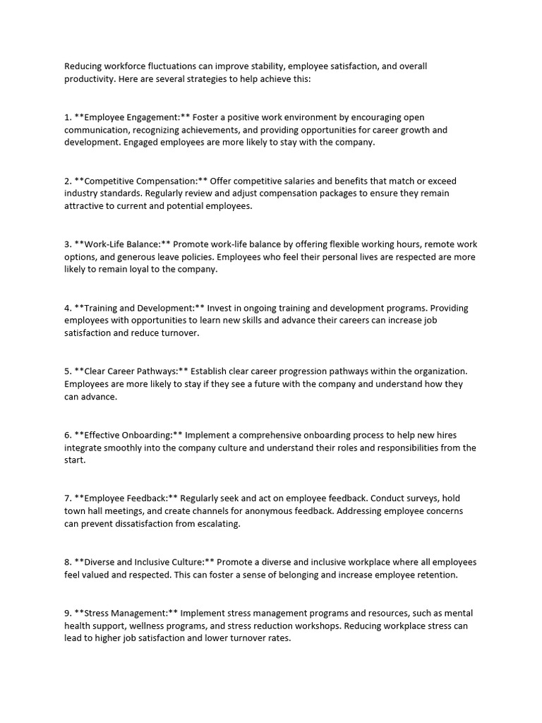 Reducing Workforce Fluctuations | PDF | Employee Retention | Labor ...